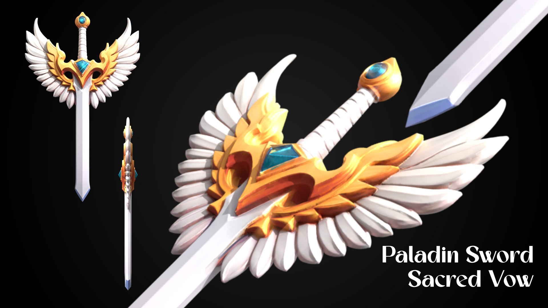 Stylized Knight Sword Pack - Paladin Sword Model - TurboSquid 2425066
