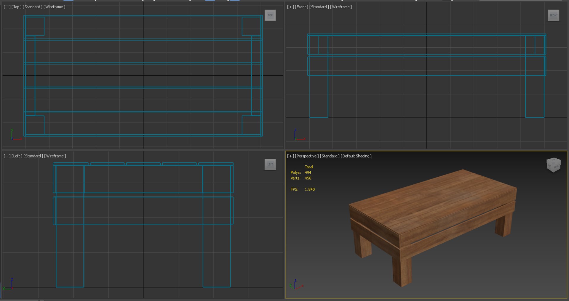 3D wooden coffee table - TurboSquid 1868167