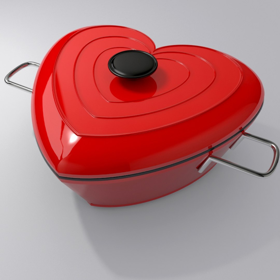 3d model heart shaped stewpot