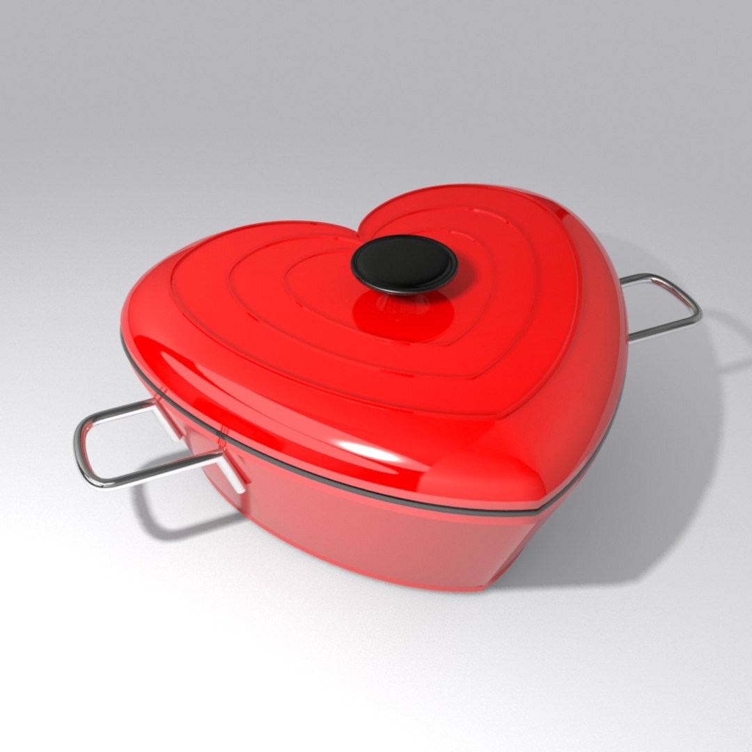 3d model heart shaped stewpot