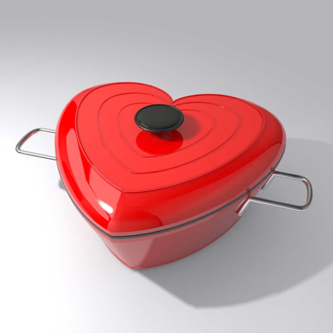 3d model heart shaped stewpot