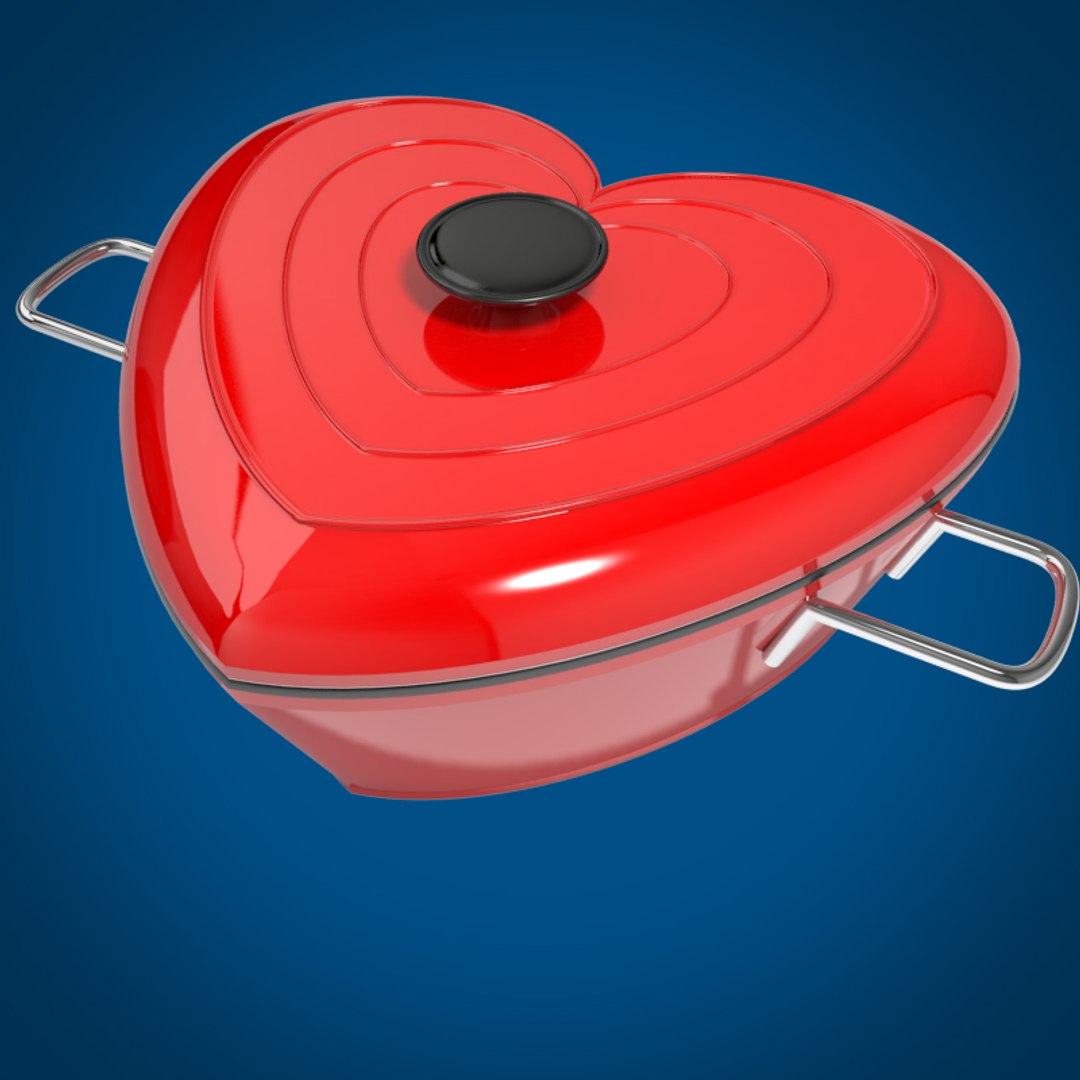 3d model heart shaped stewpot