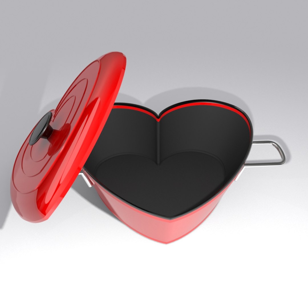 3d model heart shaped stewpot