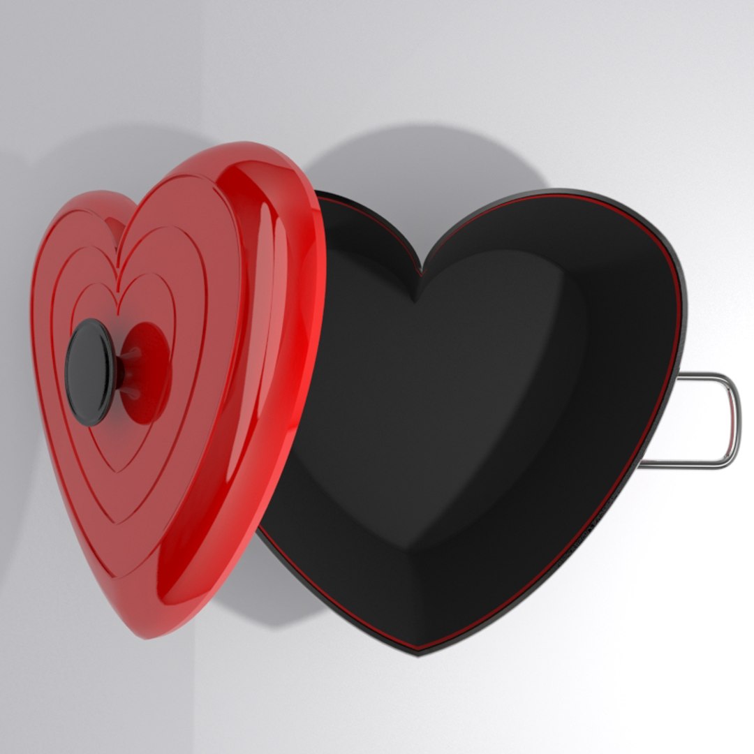 3d model heart shaped stewpot