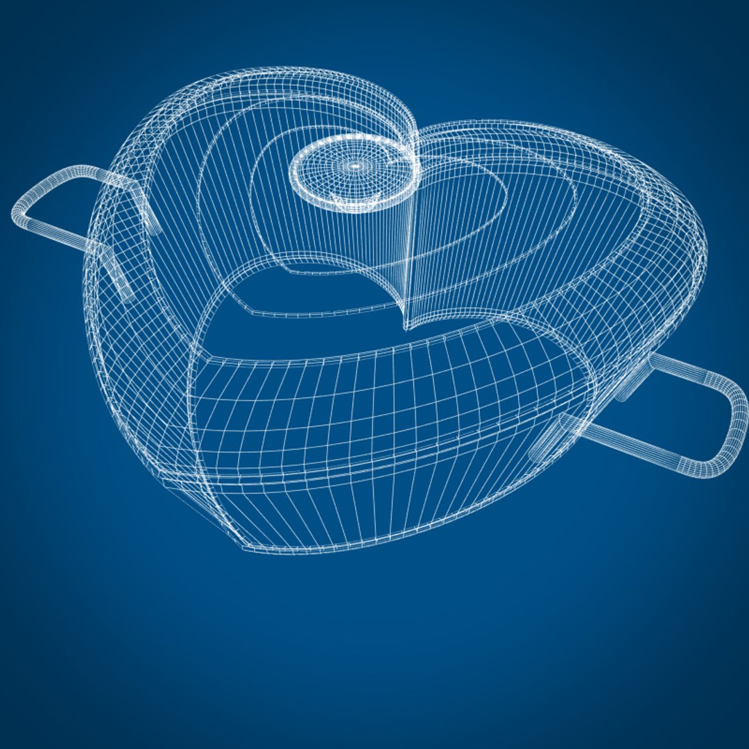 3d model heart shaped stewpot
