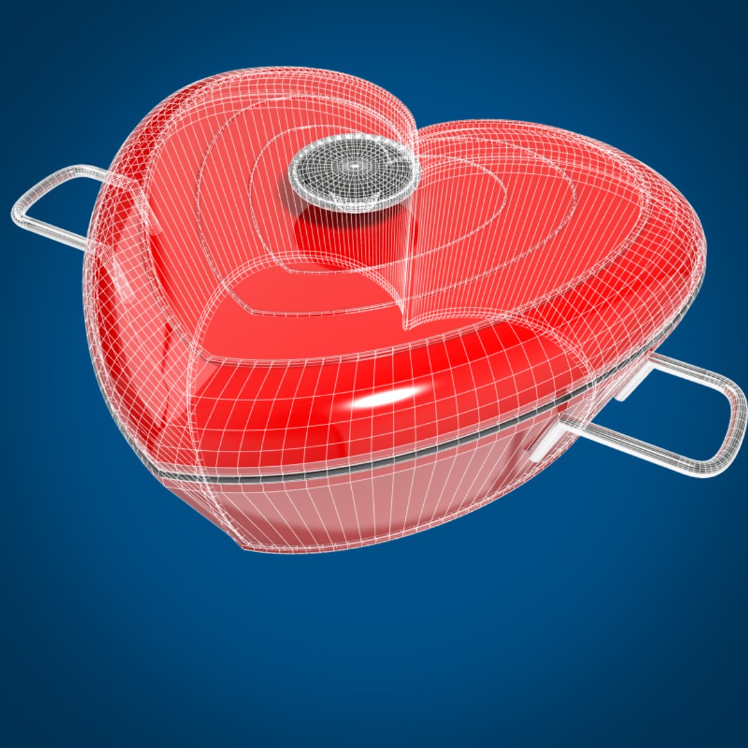 3d model heart shaped stewpot