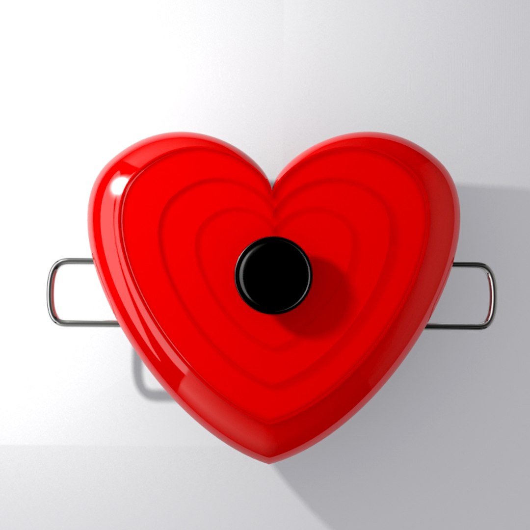 3d model heart shaped stewpot