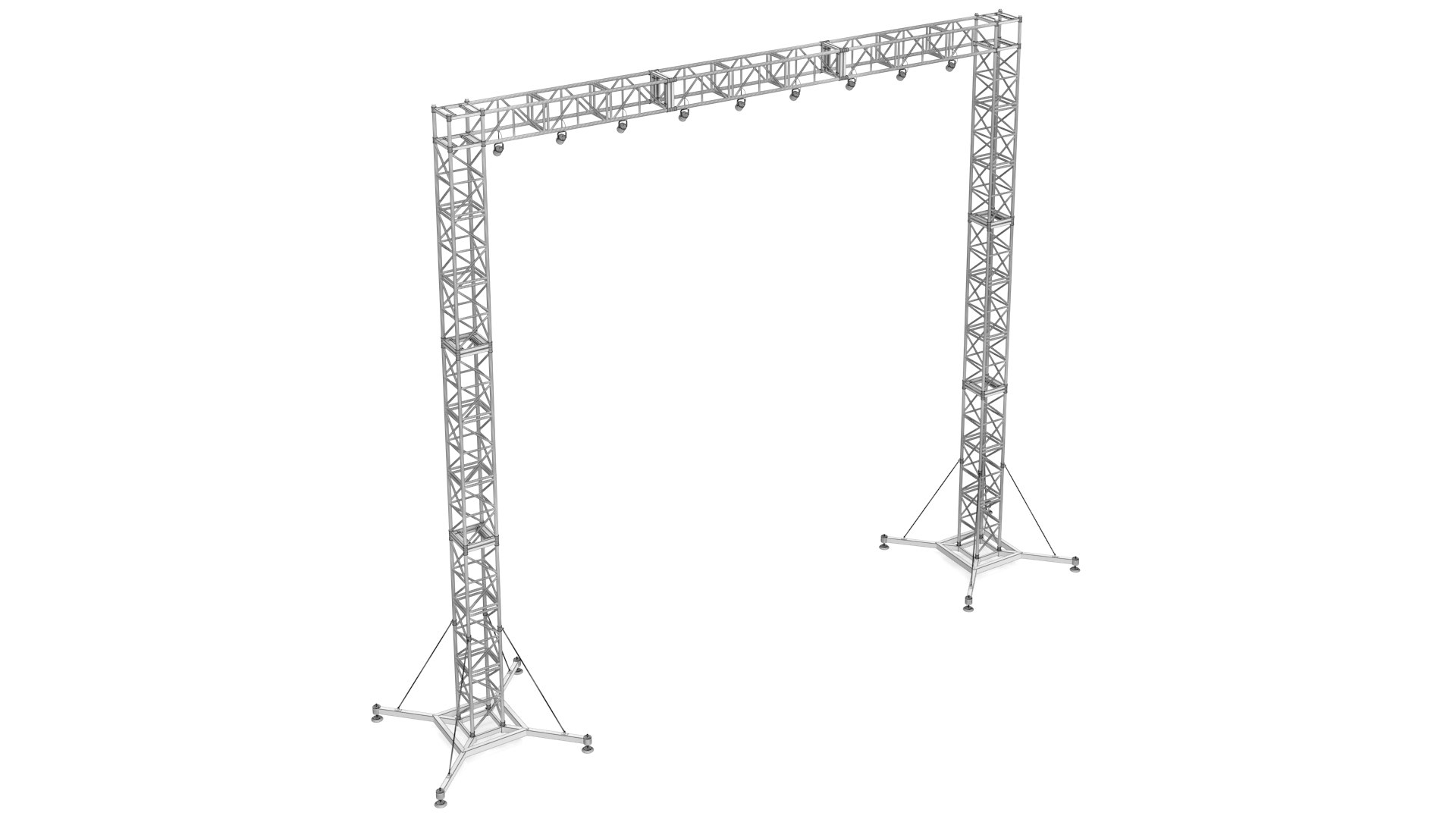 Square Stage Truss System With Lights 2 3D Model - TurboSquid 2285273