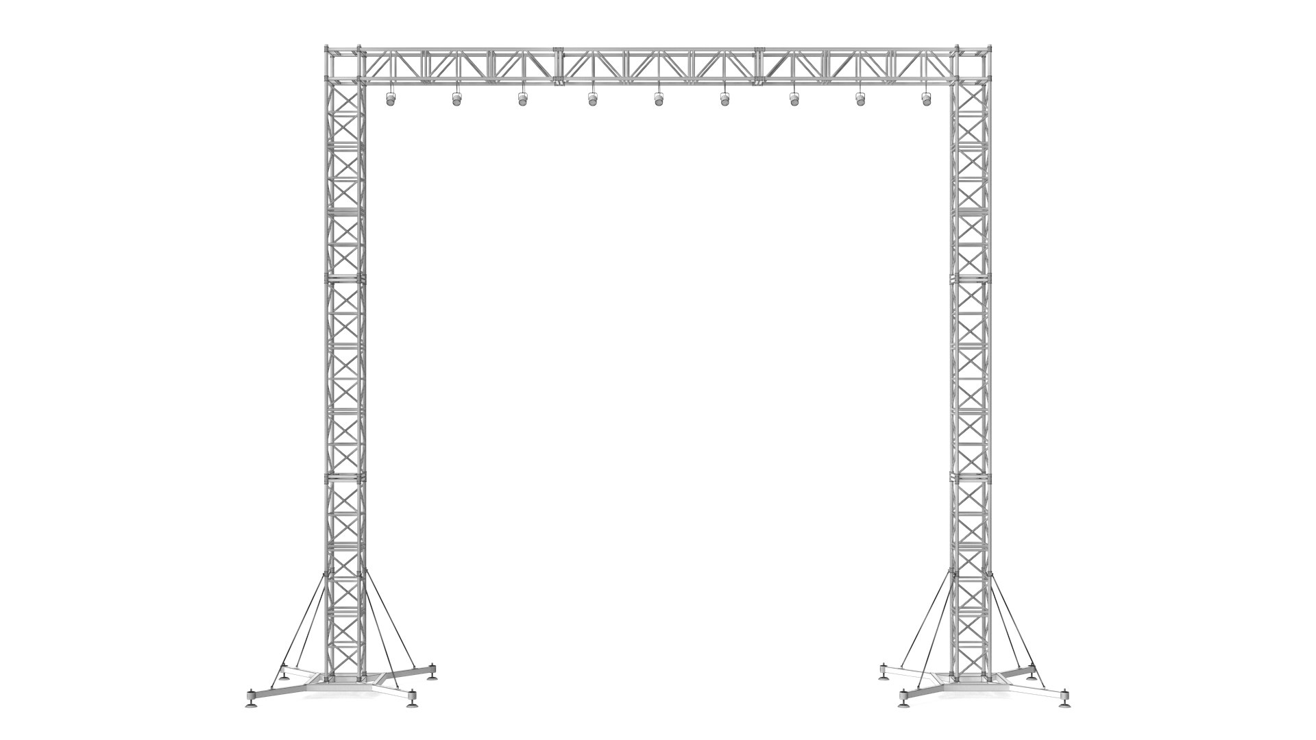Square Stage Truss System With Lights 2 3D Model - TurboSquid 2285273