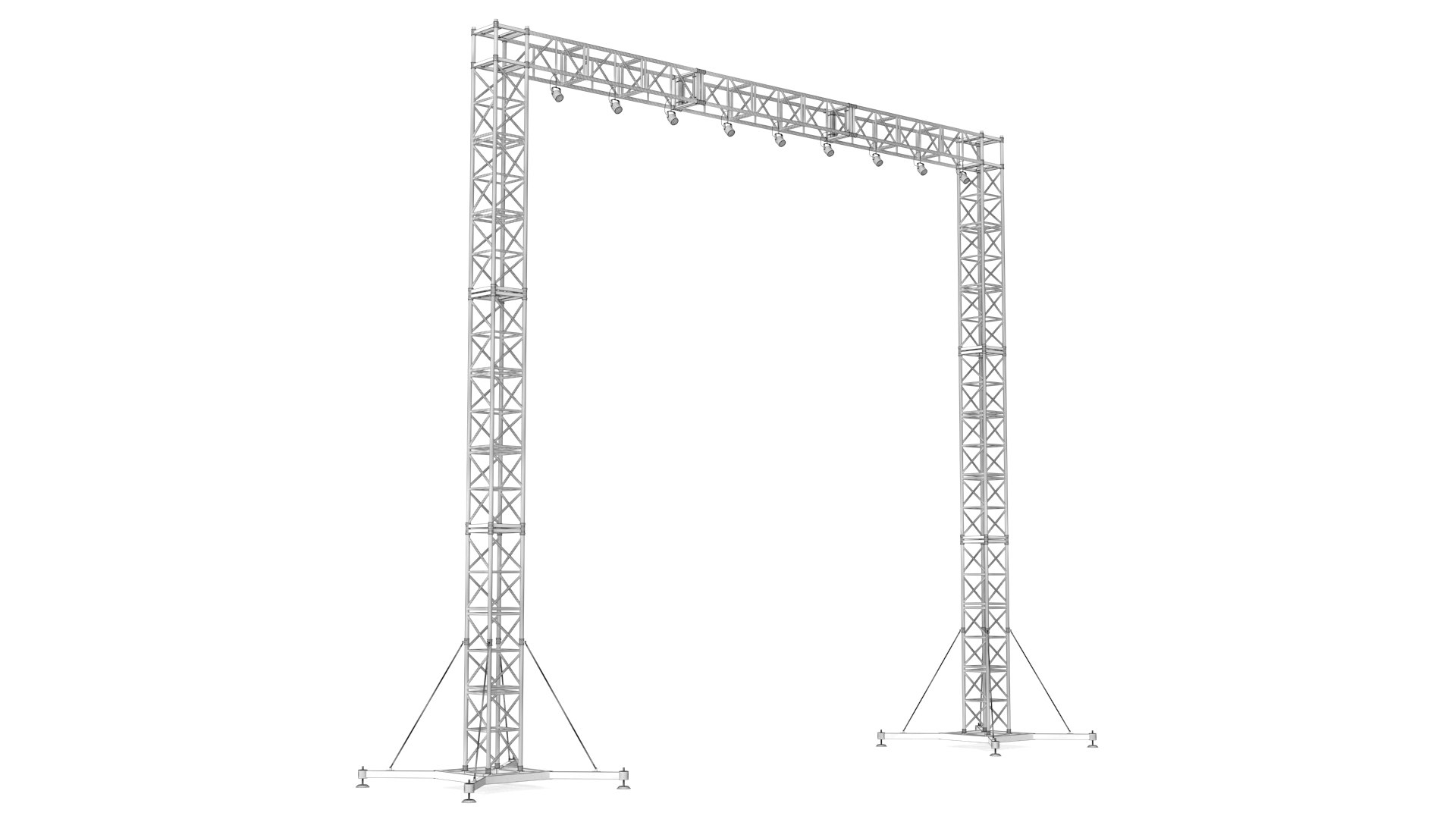 Square Stage Truss System With Lights 2 3D Model - TurboSquid 2285273