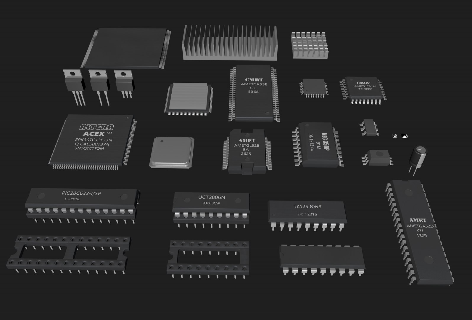 3D Chip Circuit Ic - TurboSquid 1251372