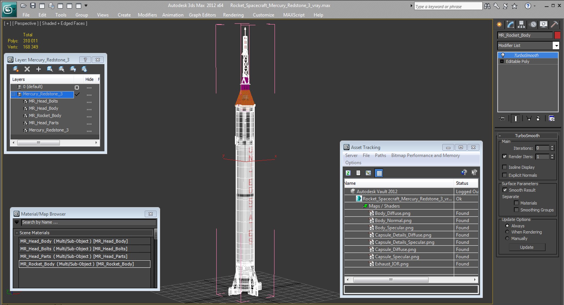 3D rocket mercury redstone 3 - TurboSquid 1286987