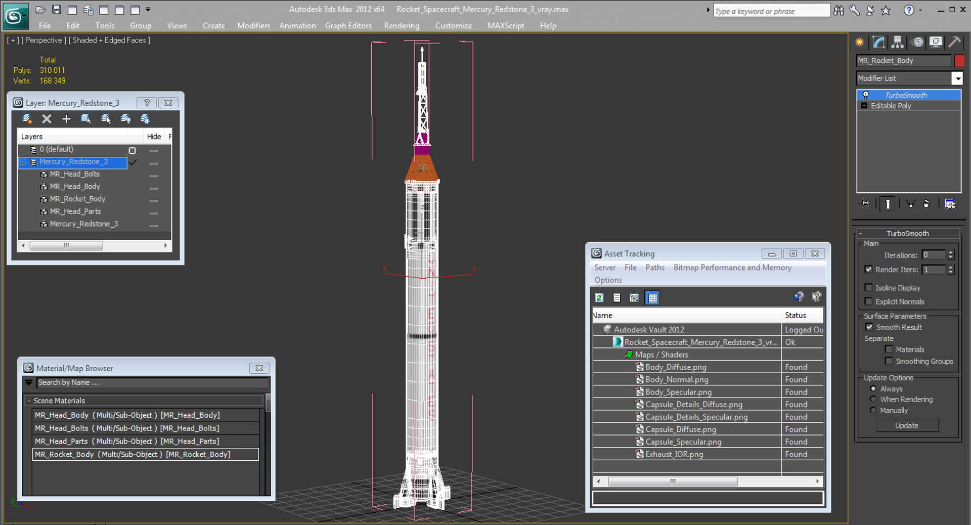 3D rocket mercury redstone 3 - TurboSquid 1286987