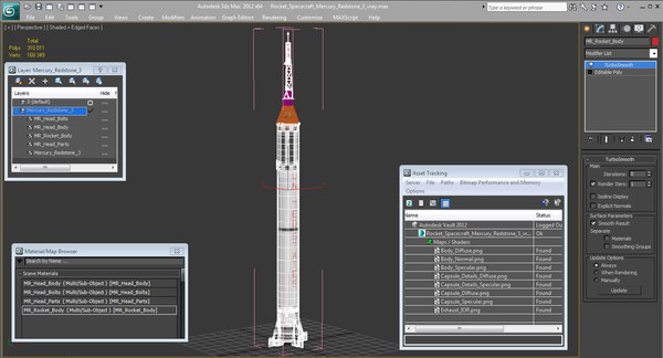 3D rocket mercury redstone 3 - TurboSquid 1286987