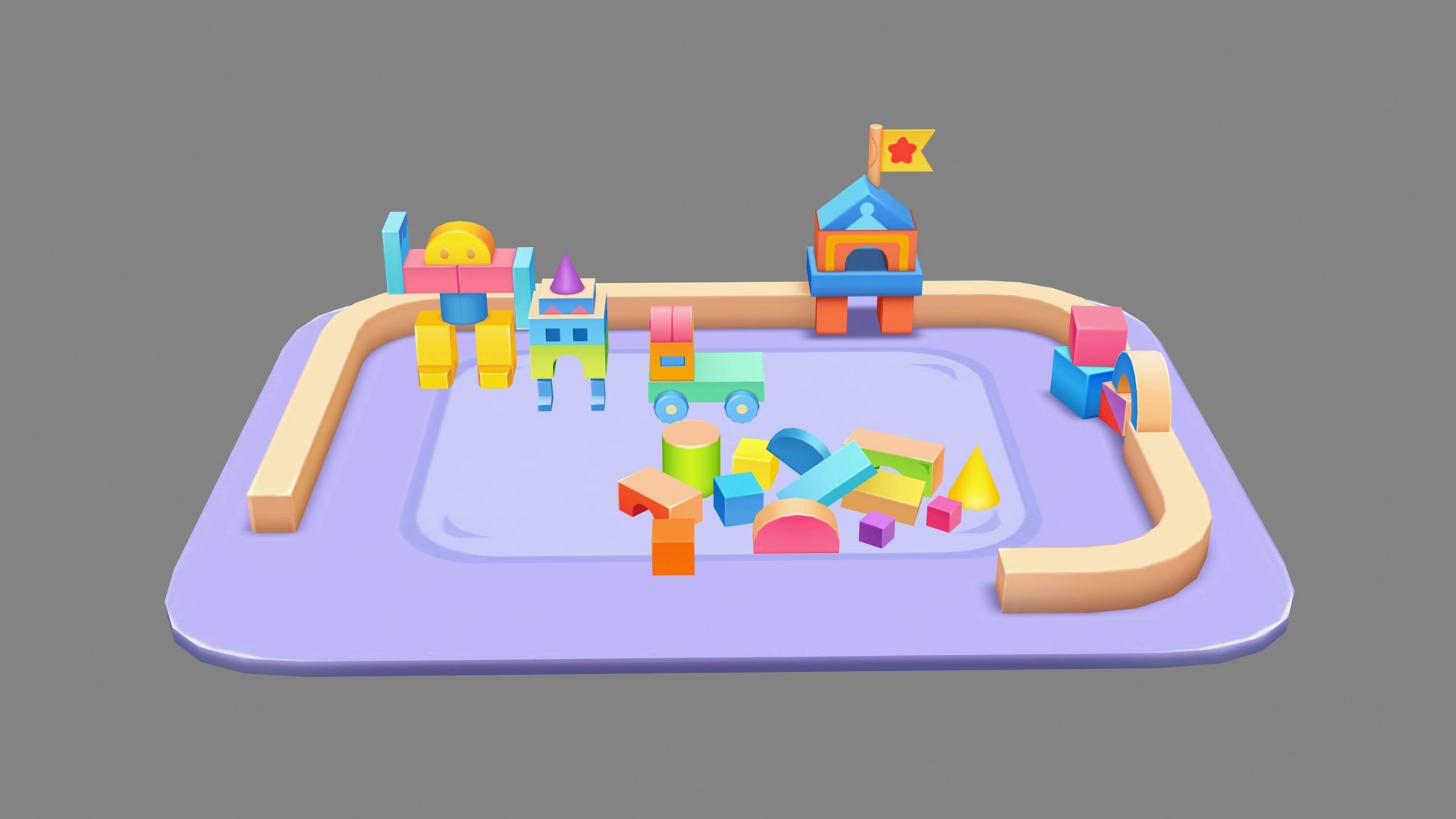 3D A Bunch Of Building Block Toys Model - TurboSquid 2112640