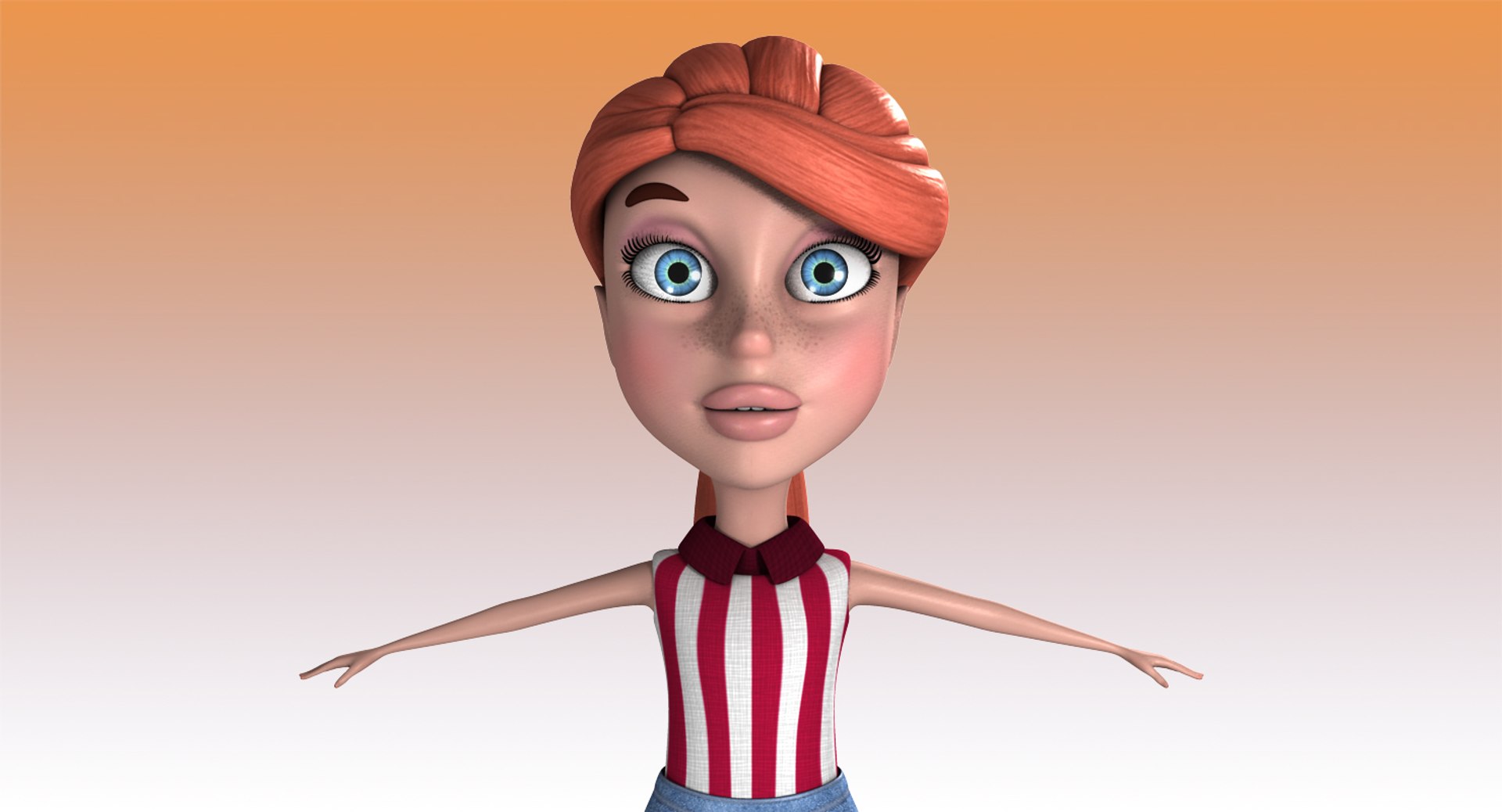 3d anna cartoon