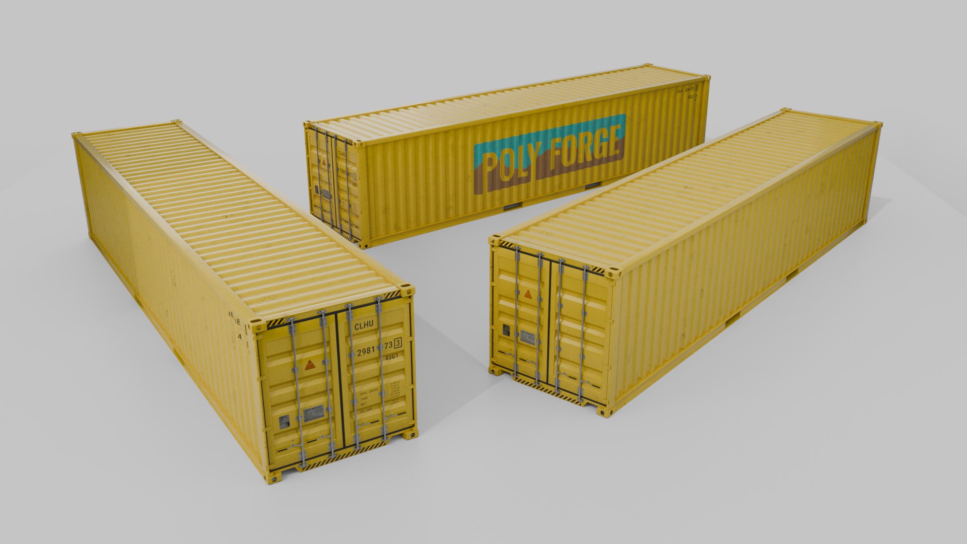 40ft Shipping Container - Customizable With Interior And Exterior 3D ...