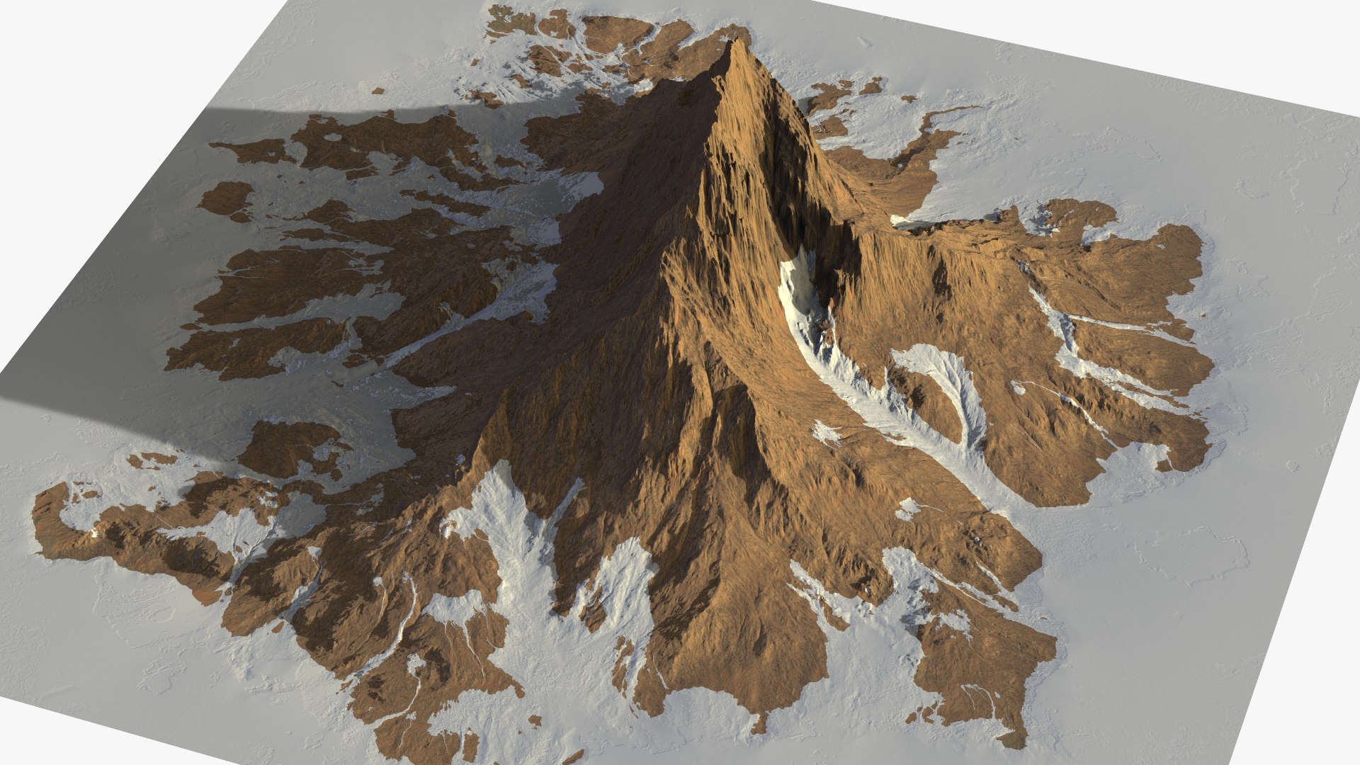 3D Mountain Snowfall Surface Plan 8K - TurboSquid 2284020
