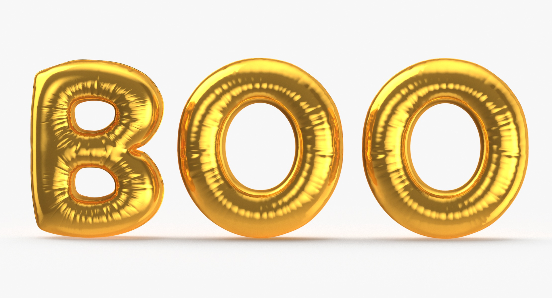 3D Foil Baloon Words Boo Gold - TurboSquid 1738877