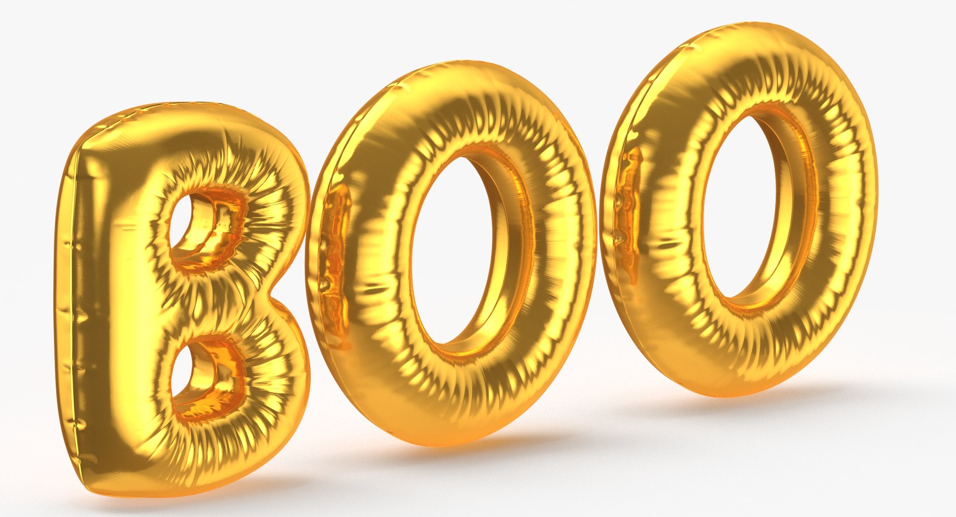 3D Foil Baloon Words Boo Gold - TurboSquid 1738877