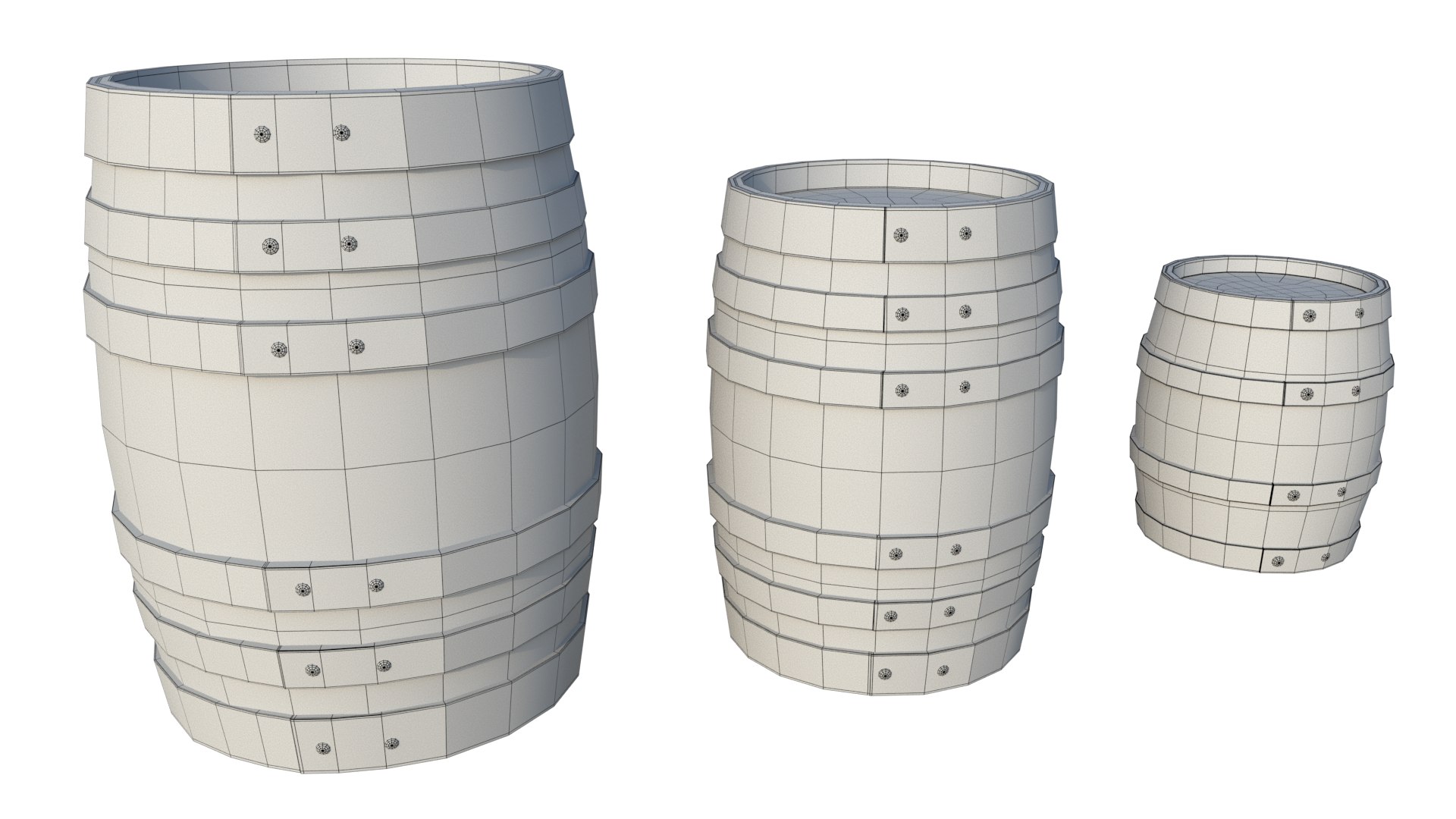3D Three Barrels Model - TurboSquid 2068304