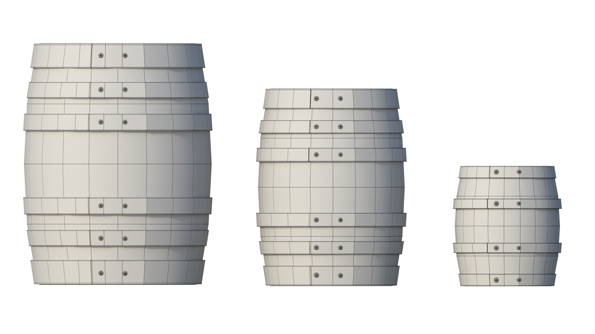 3D Three Barrels Model - TurboSquid 2068304