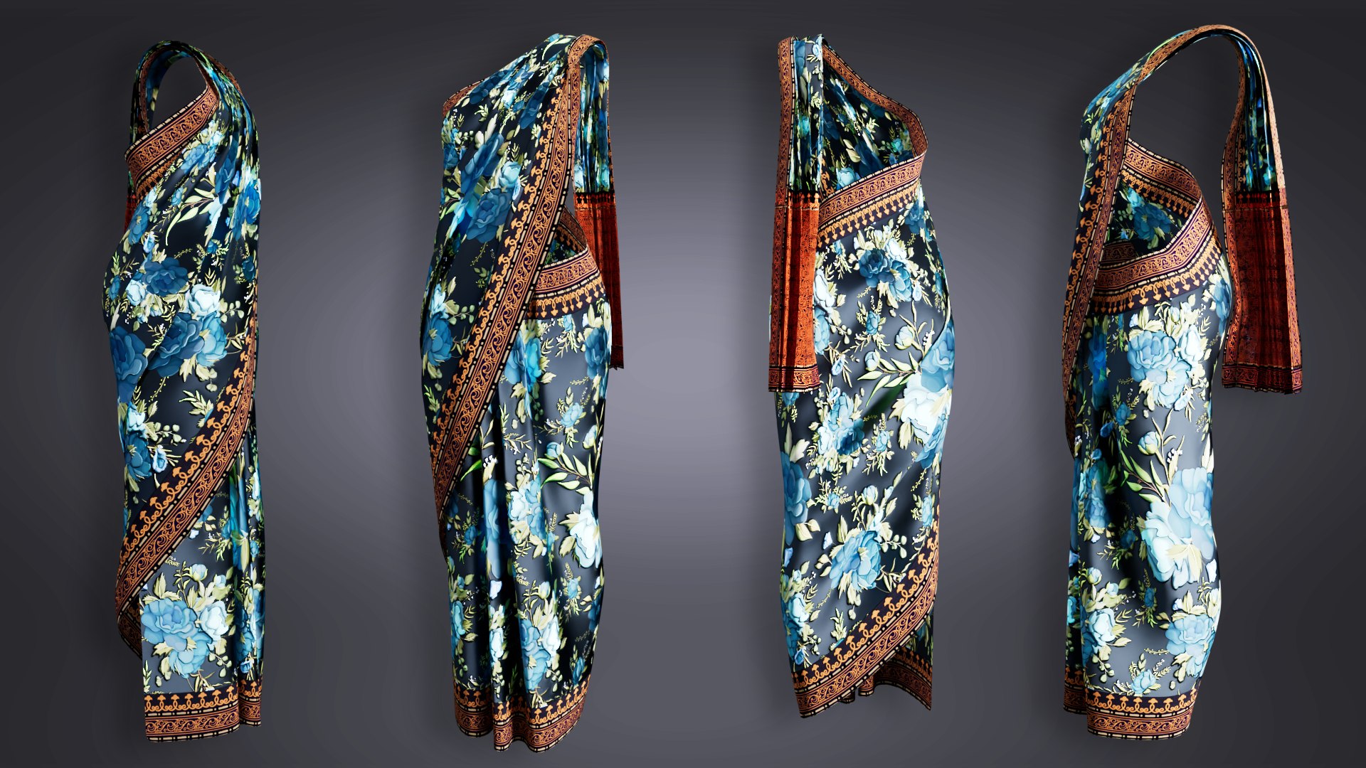 Indian Saree With Texture 3D Model - TurboSquid 2029398