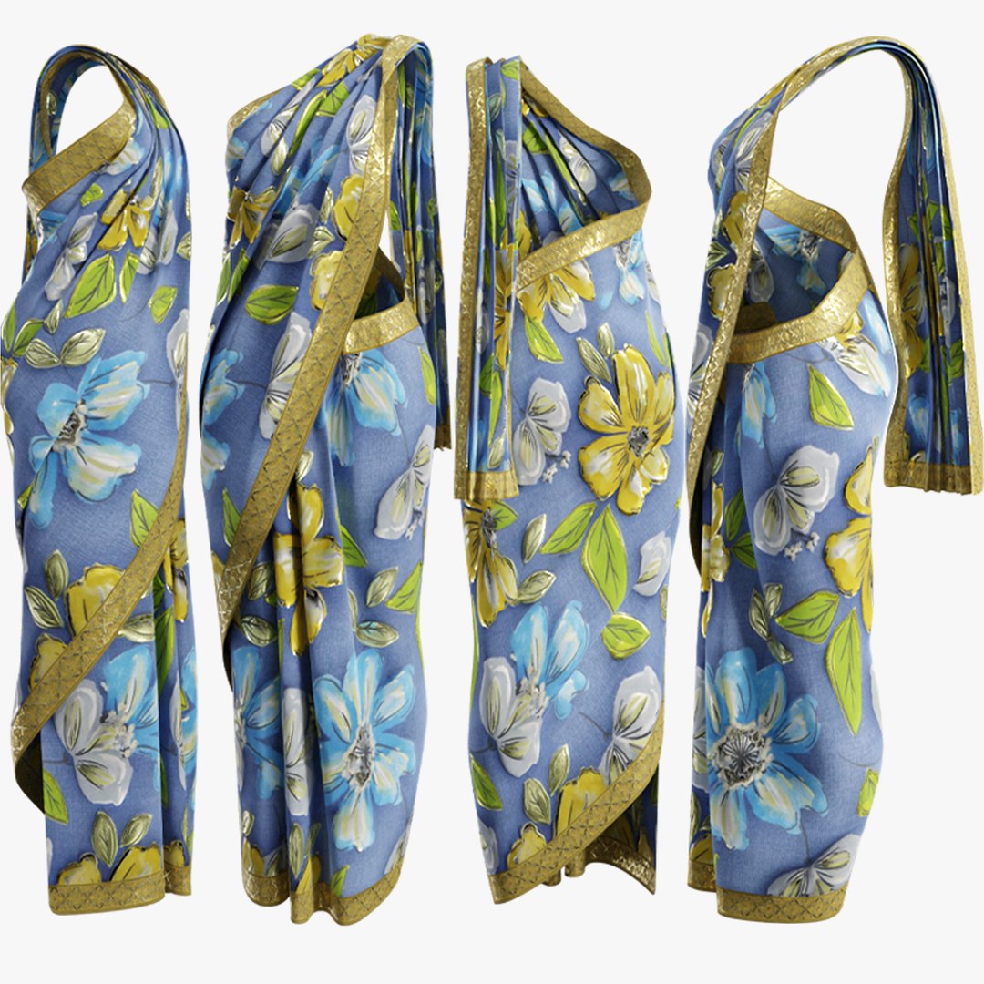 Indian Saree with texture 3D model - TurboSquid 2029398