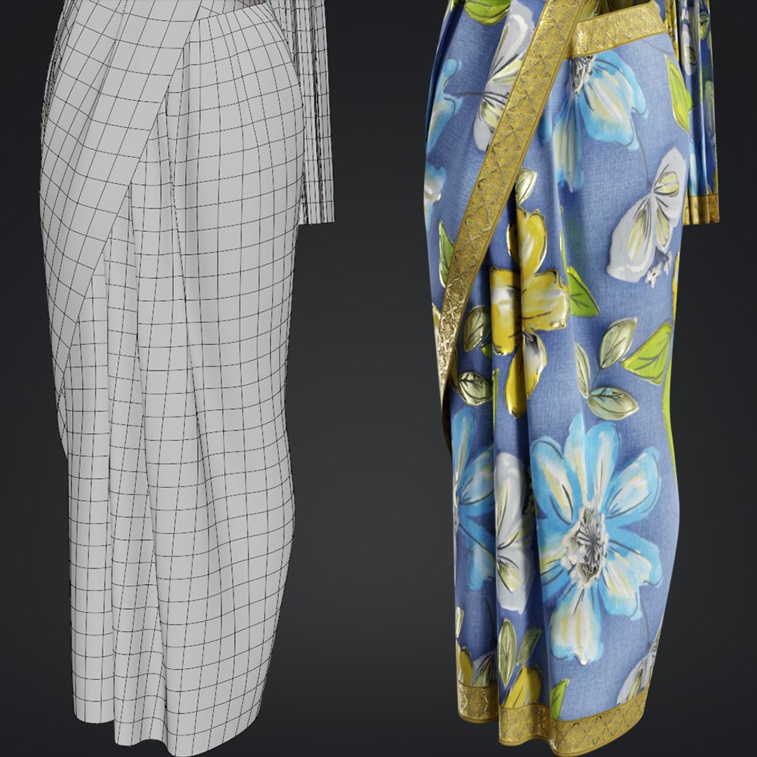 Indian Saree With Texture 3D Model - TurboSquid 2029398
