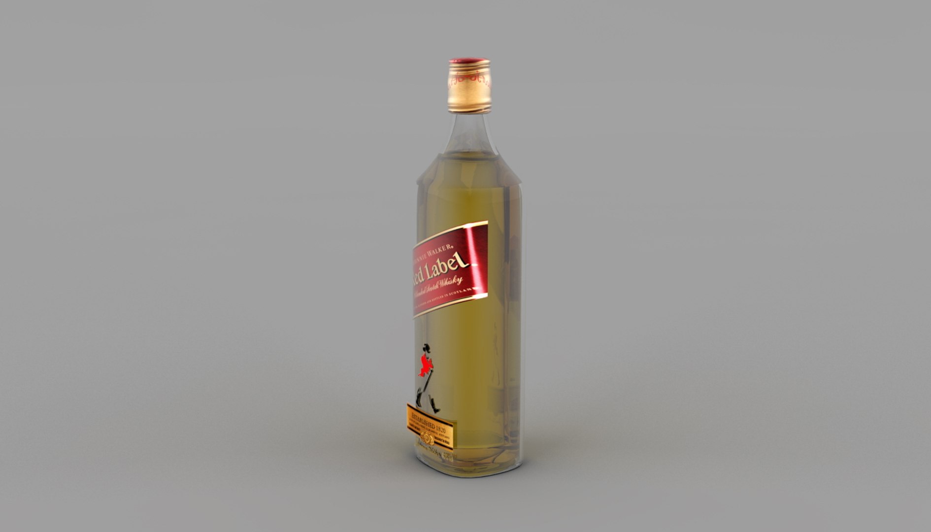 3D red label bottle model - TurboSquid 1317410