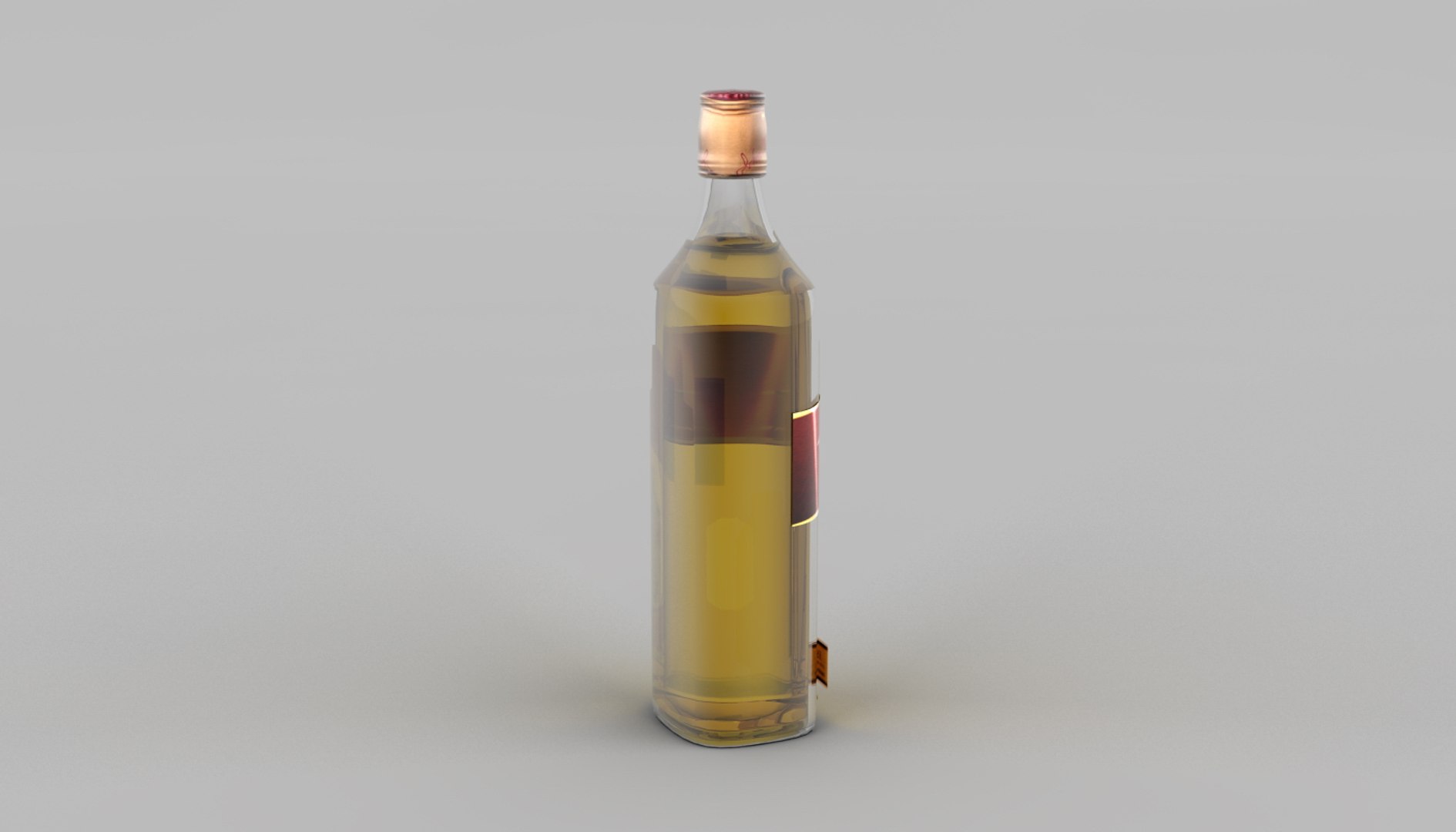 3D red label bottle model - TurboSquid 1317410