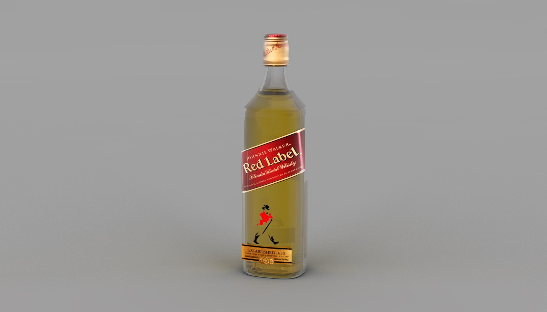 3D red label bottle model - TurboSquid 1317410
