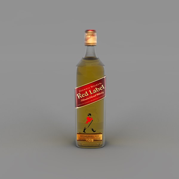 3D red label bottle model - TurboSquid 1317410