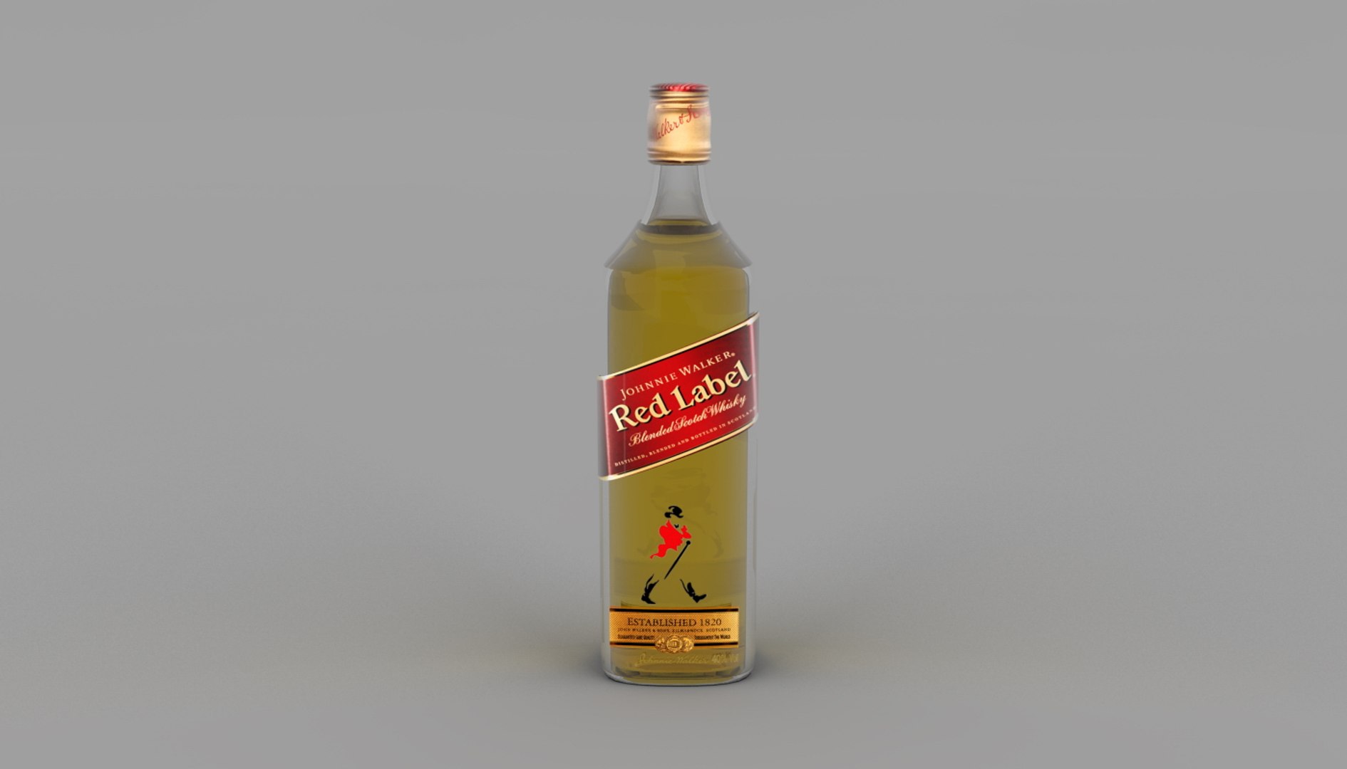 3D red label bottle model - TurboSquid 1317410