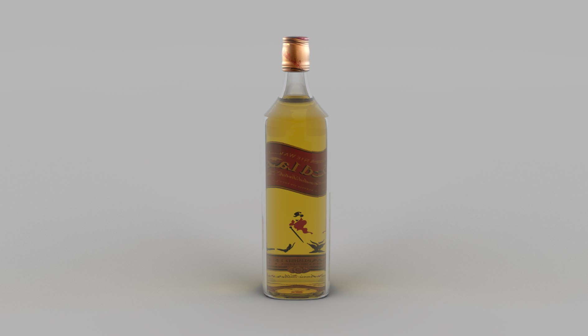 3D red label bottle model - TurboSquid 1317410