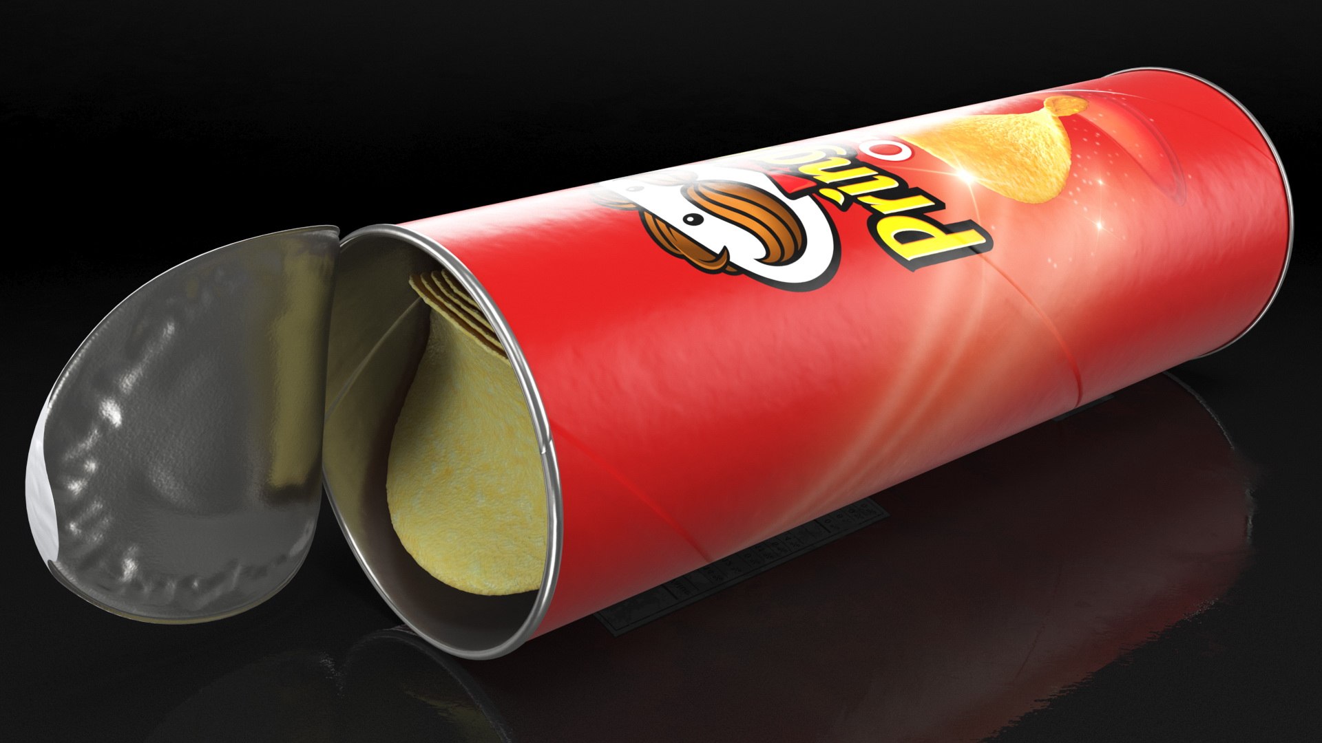Open Pringles Original Potato Chips Can 3D model - TurboSquid 1796861