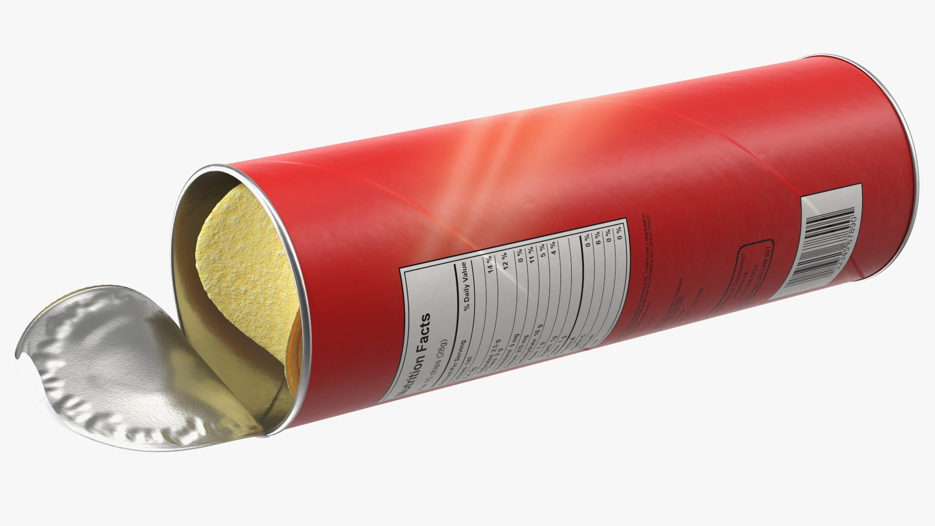 Open Pringles Original Potato Chips Can 3D model - TurboSquid 1796861