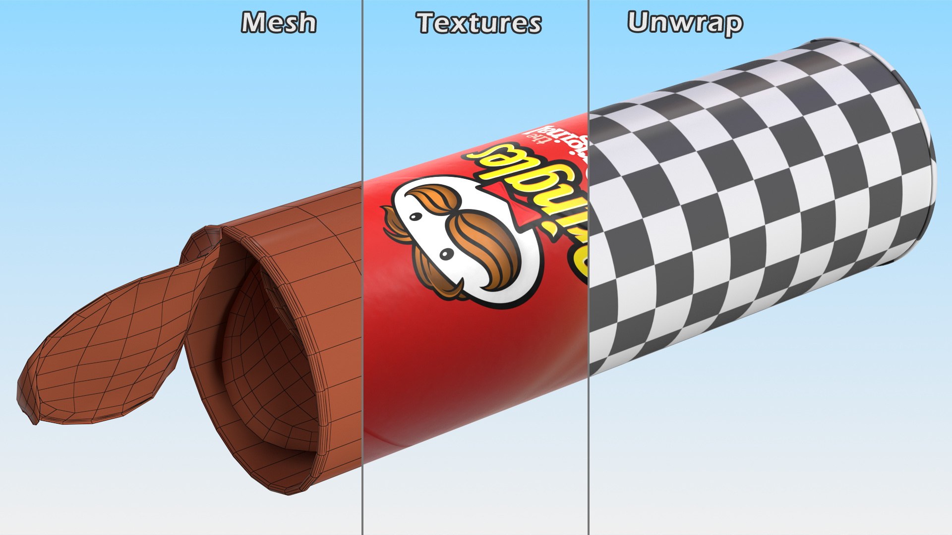 Open Pringles Original Potato Chips Can 3D model - TurboSquid 1796861