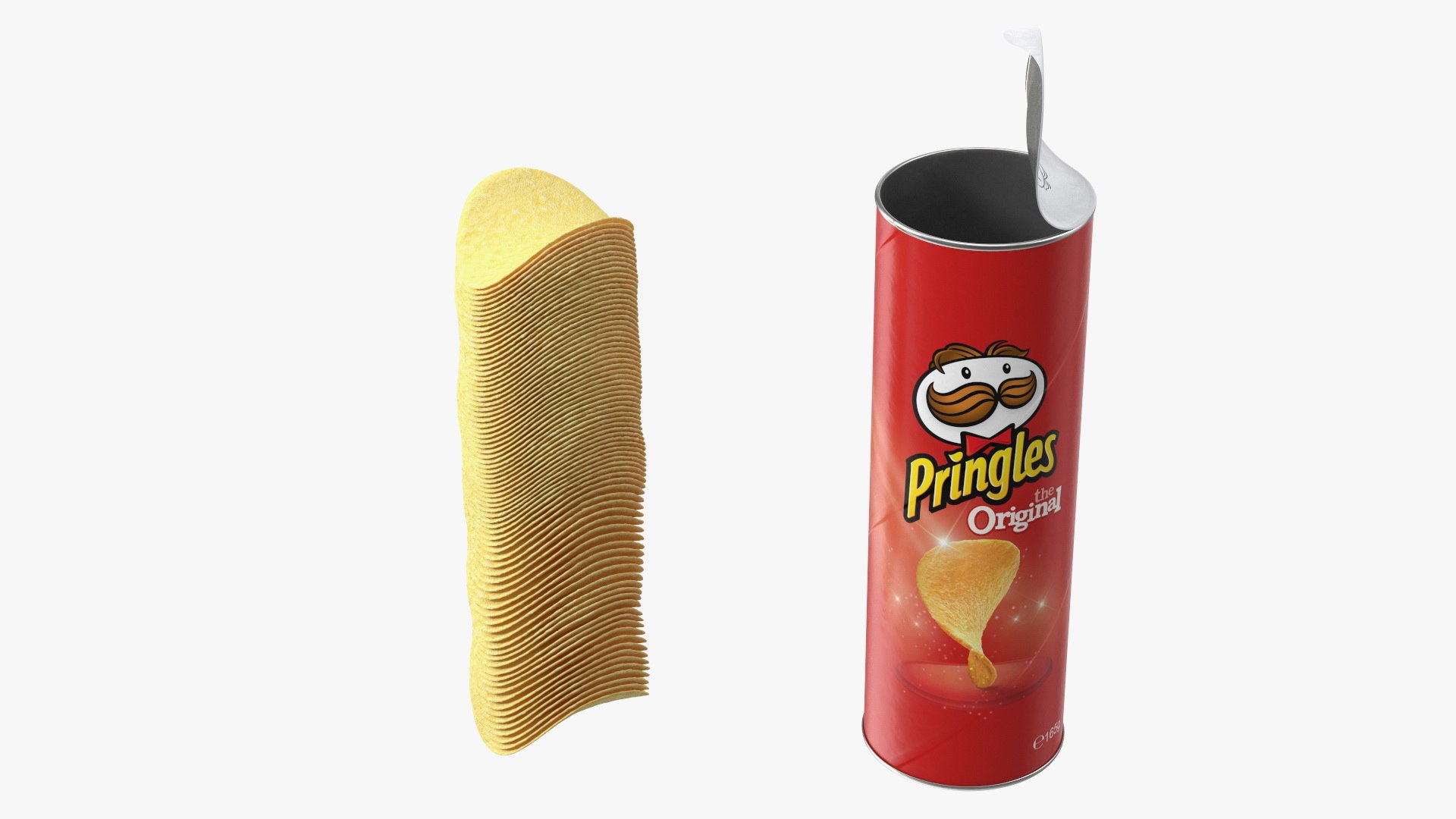 Open Pringles Original Potato Chips Can 3D model - TurboSquid 1796861