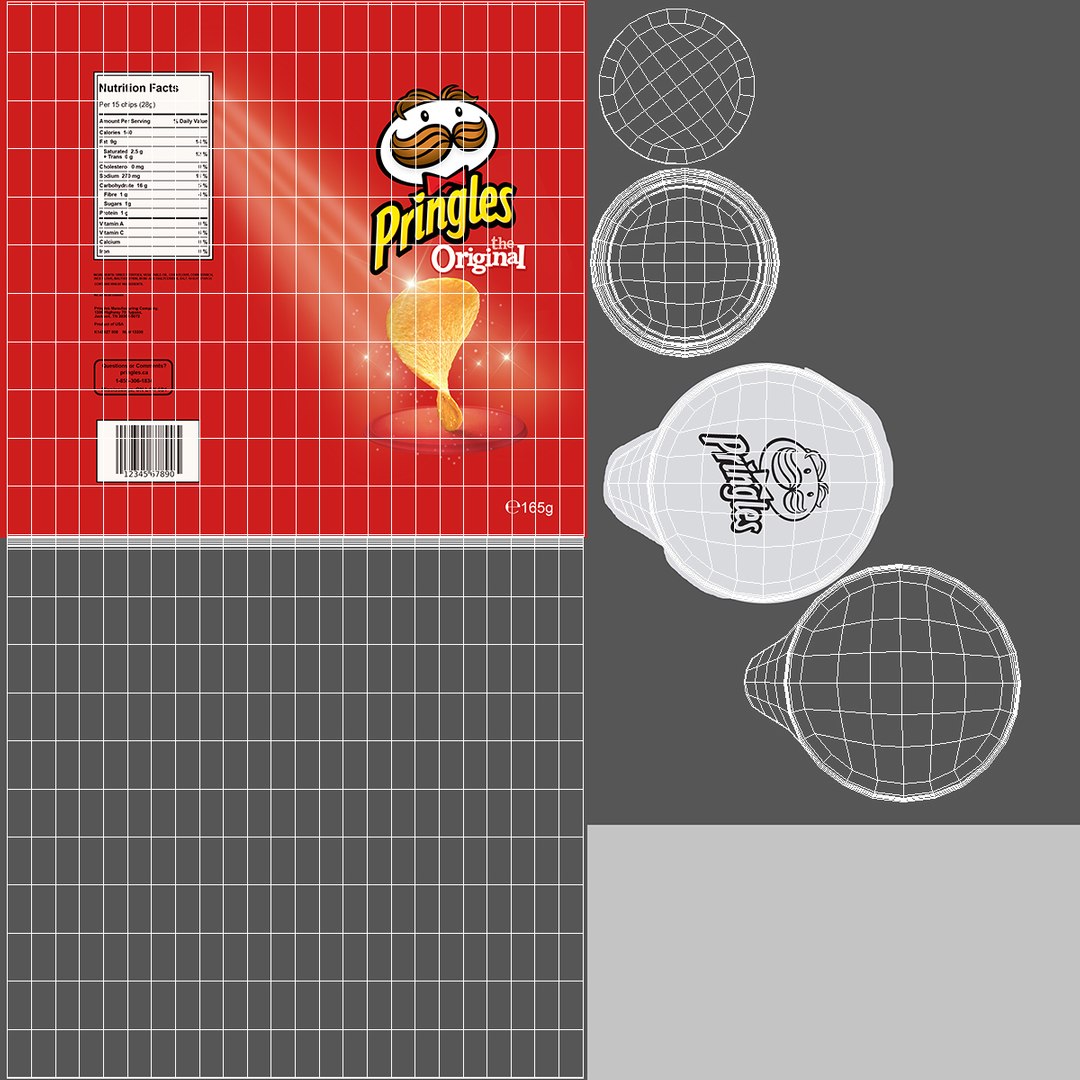 Open Pringles Original Potato Chips Can 3D model - TurboSquid 1796861