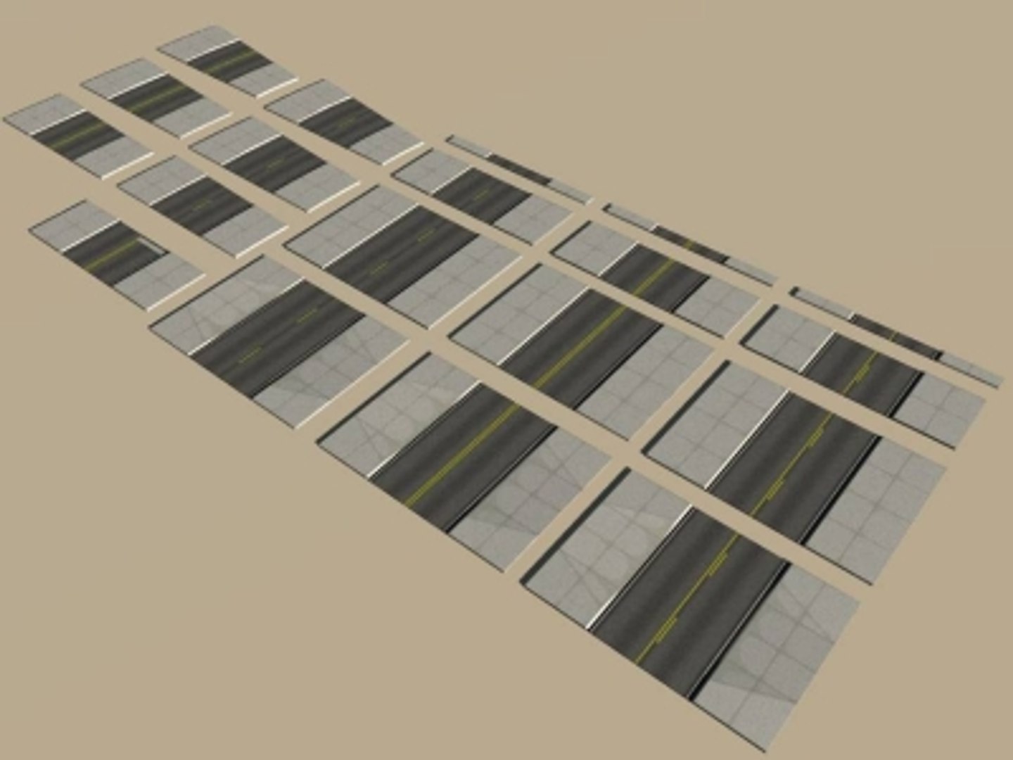 modular city streets 3d obj