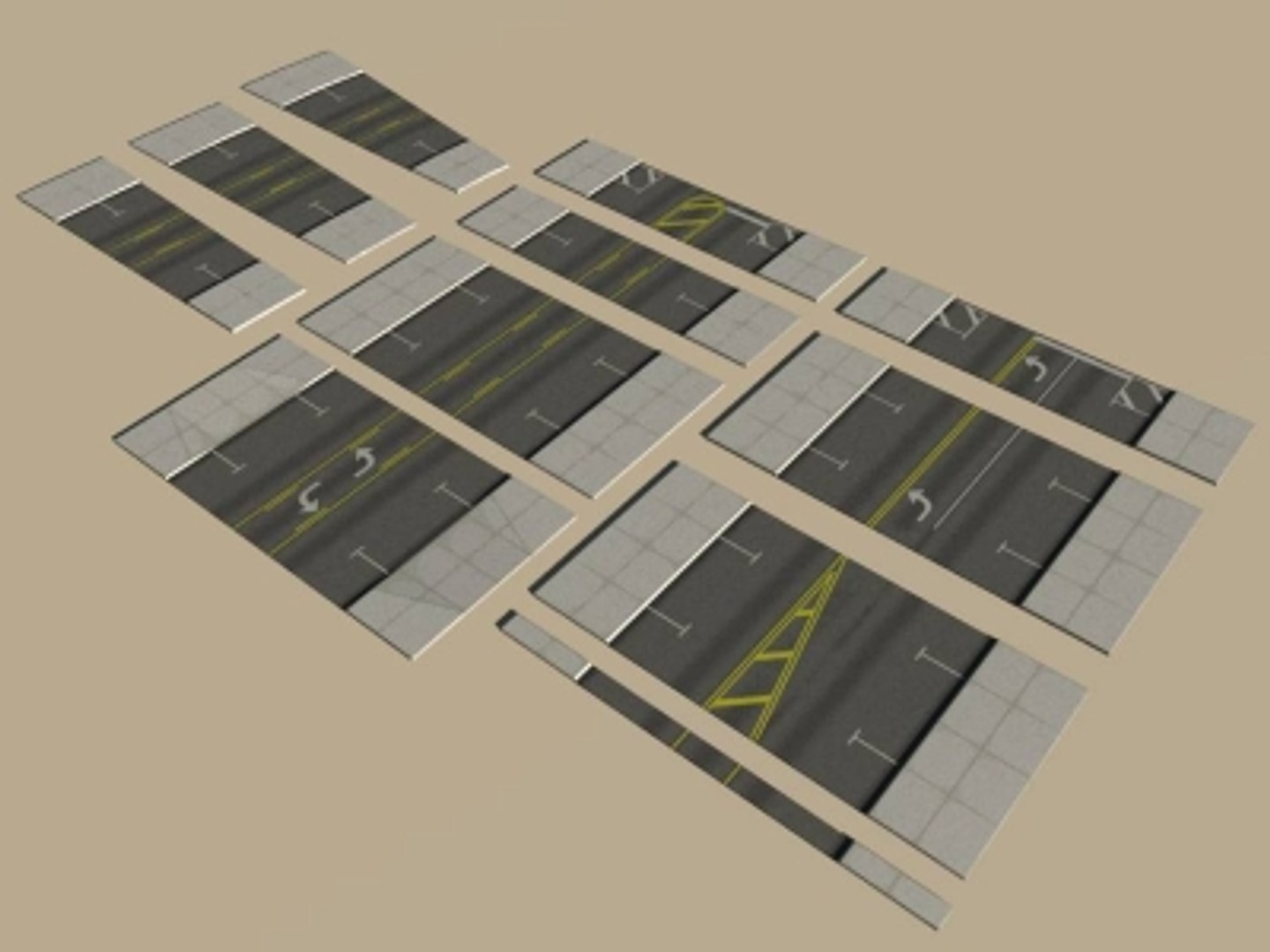 modular city streets 3d obj