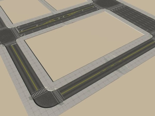 modular city streets 3d obj
