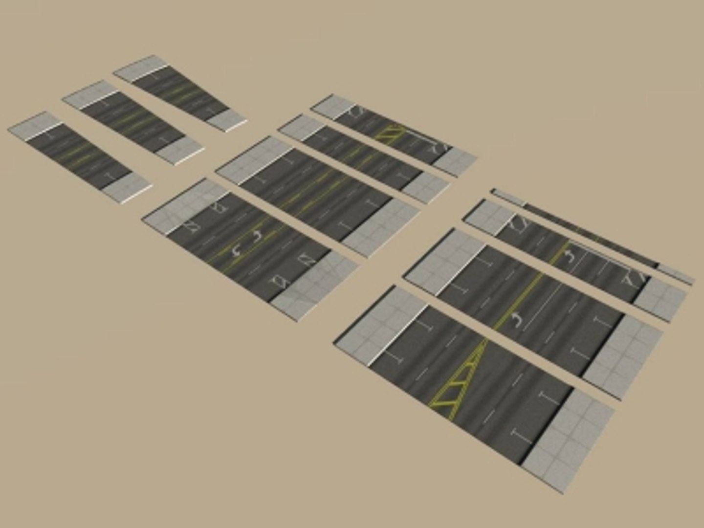 modular city streets 3d obj