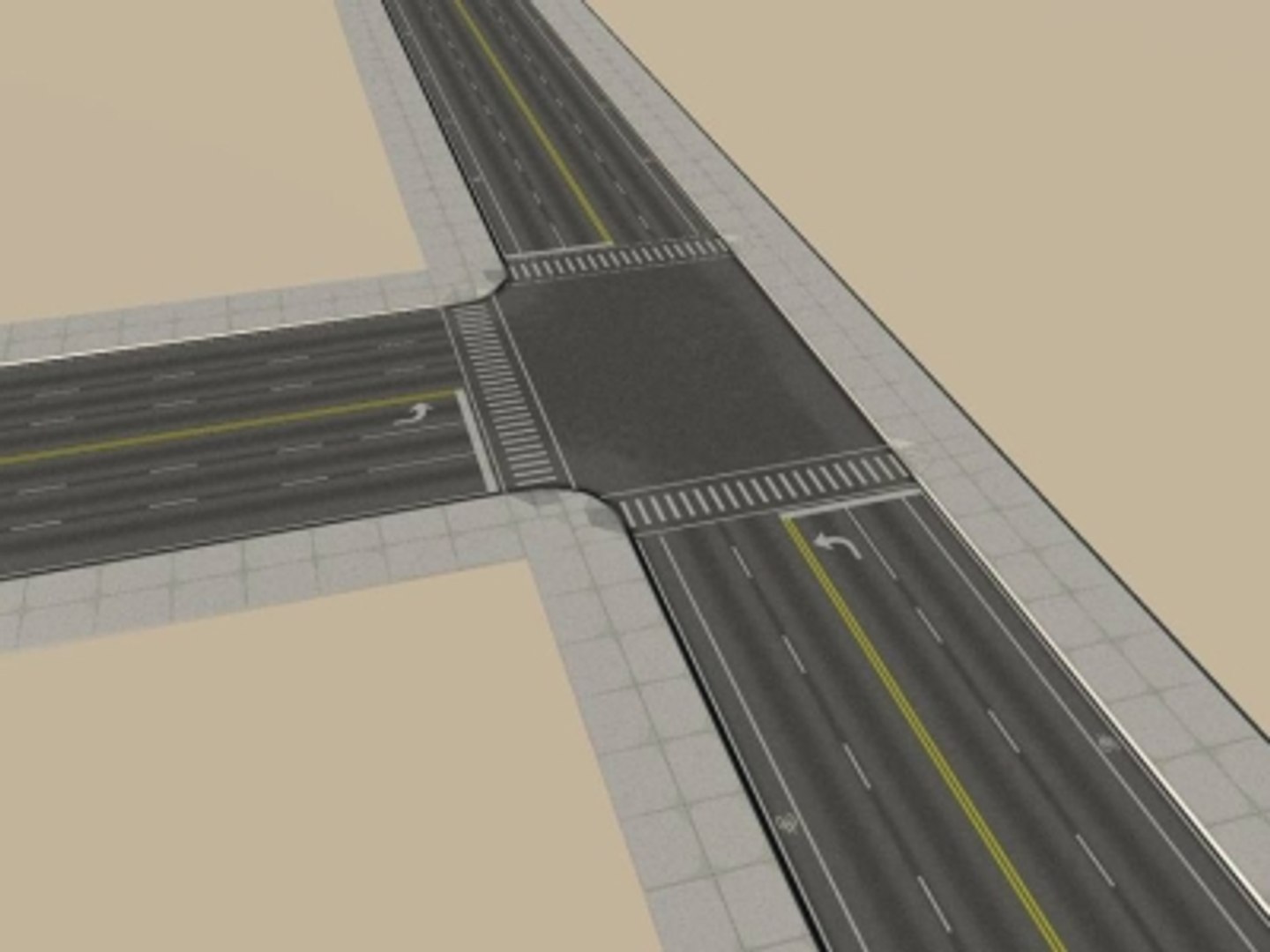 Modular City Streets 3d Obj