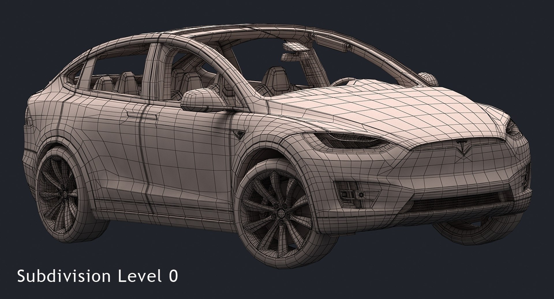 2017 Tesla X Interior 3d Model