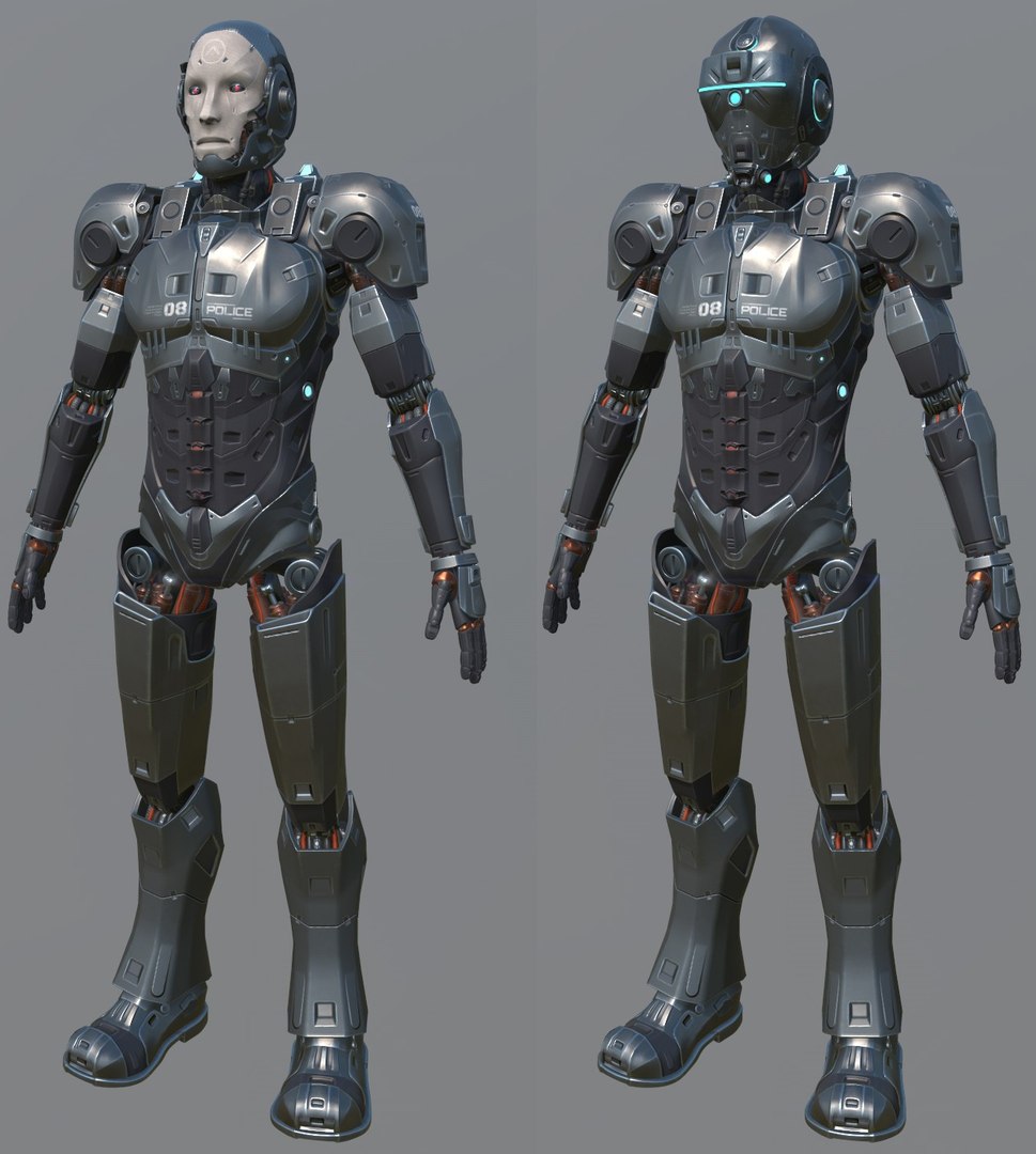 Android Sci-fi Police Robot Soldier Military 3D - TurboSquid 1725370