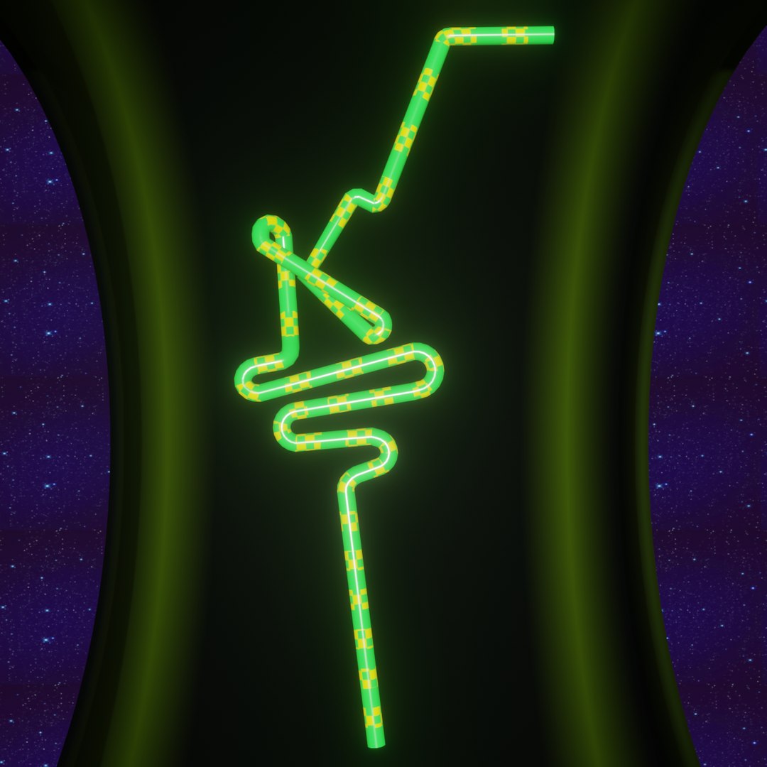 Crazy Straw Letter K 3D Model - TurboSquid 1801292