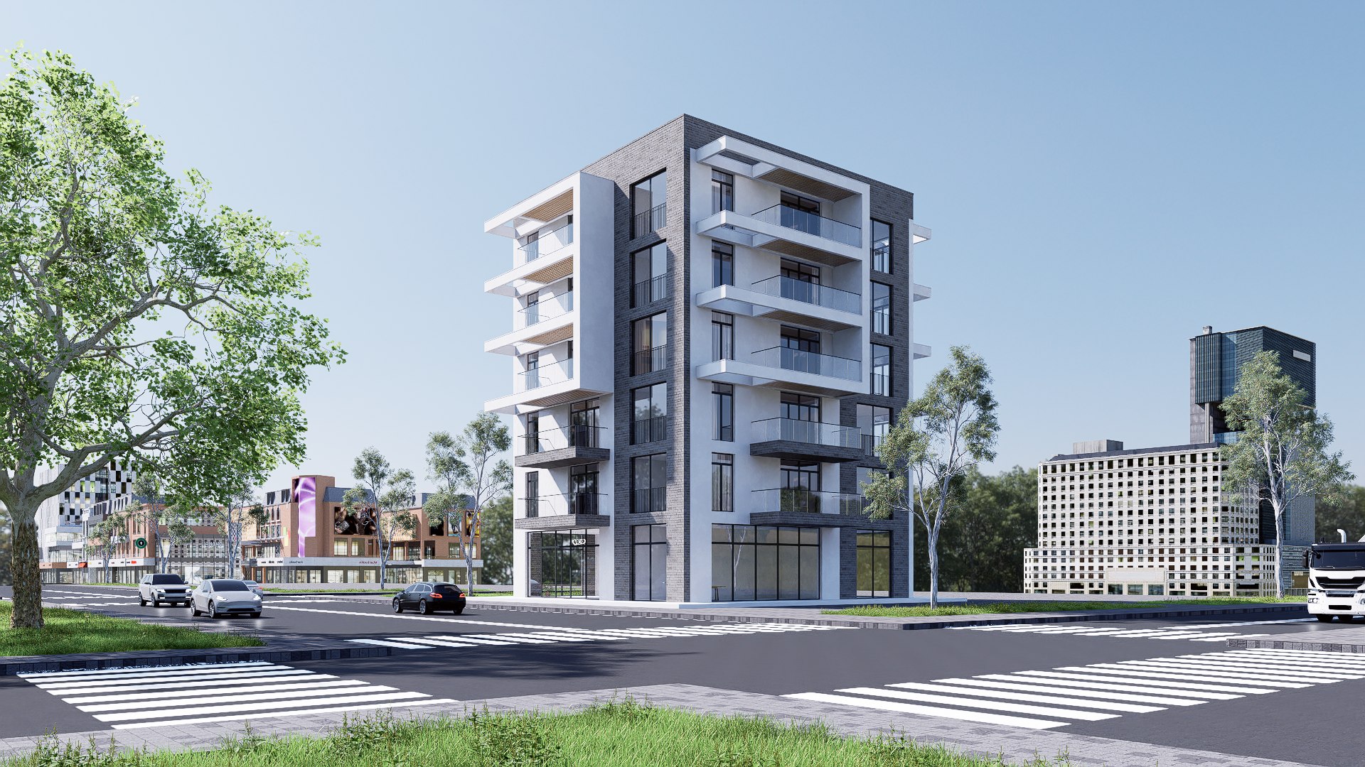 3D Modern Residential Building Model - TurboSquid 2402370