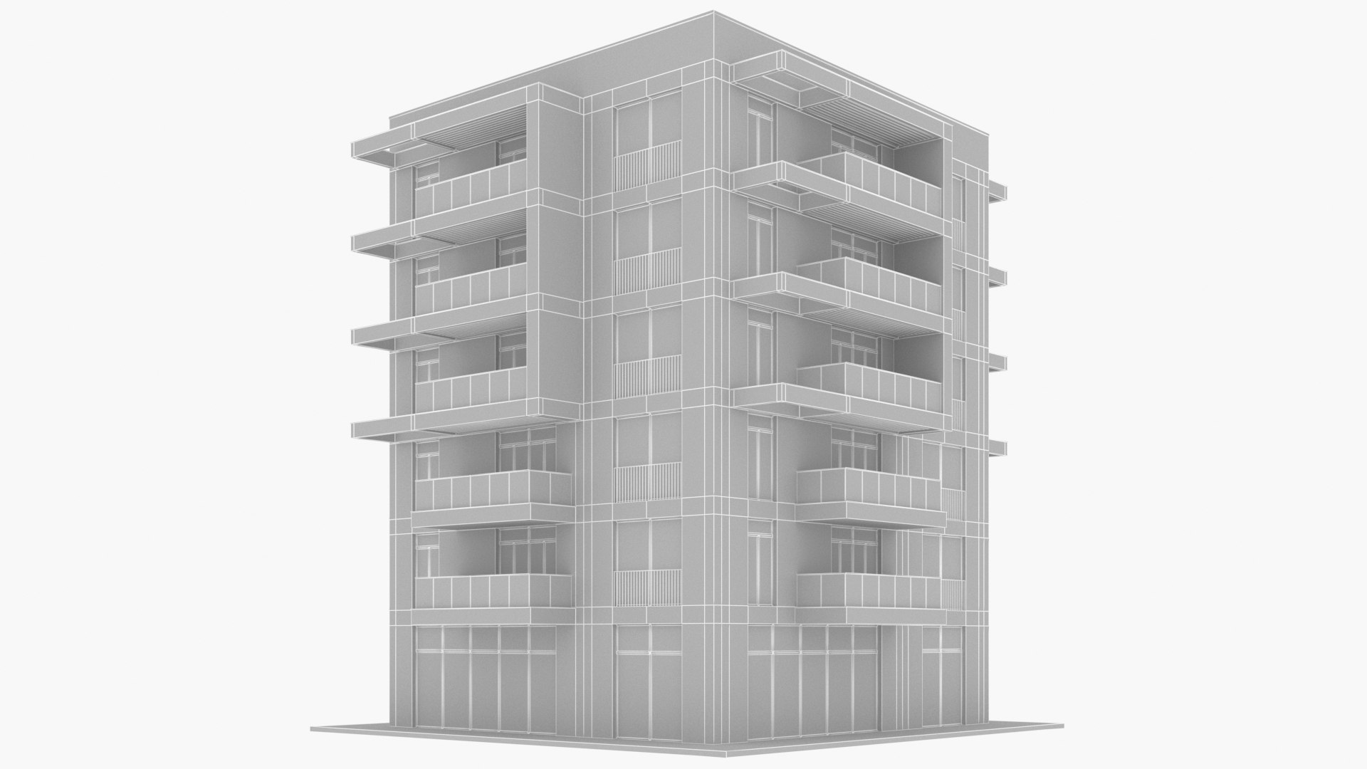 3D Modern Residential Building Model - TurboSquid 2402370